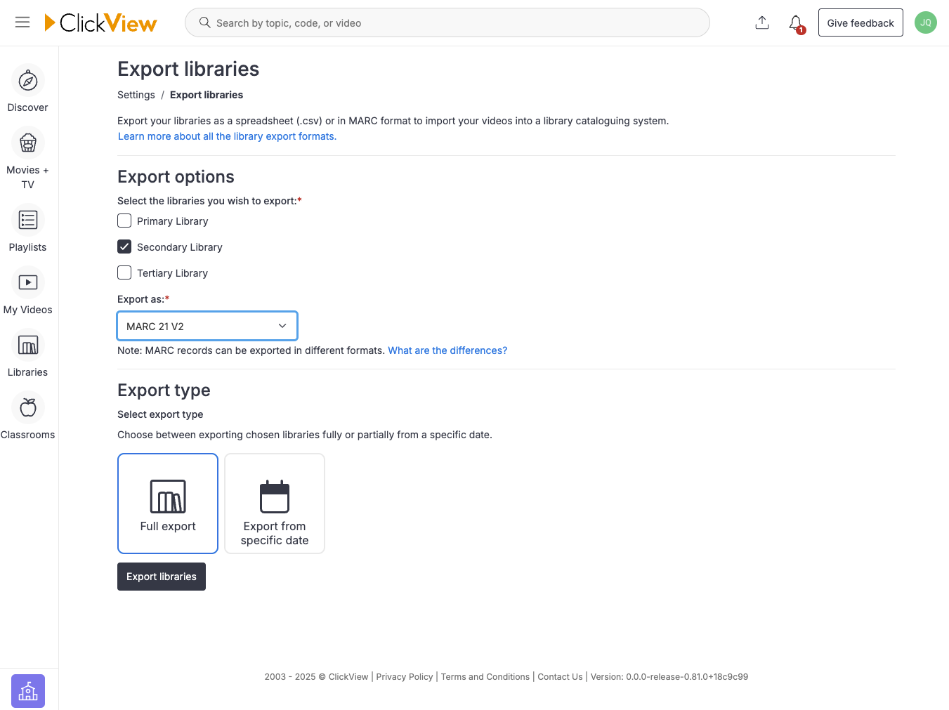 How to export your libraries? – ClickView Education